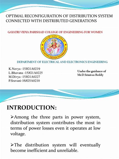 optimal reconfiguration of distribution systems connected to