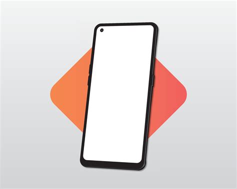 Realistic Smartphone Blank Screen Phone Mockup Rotated Position 3d