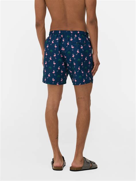 Mens Navy Flamingo Swim Shorts Primark