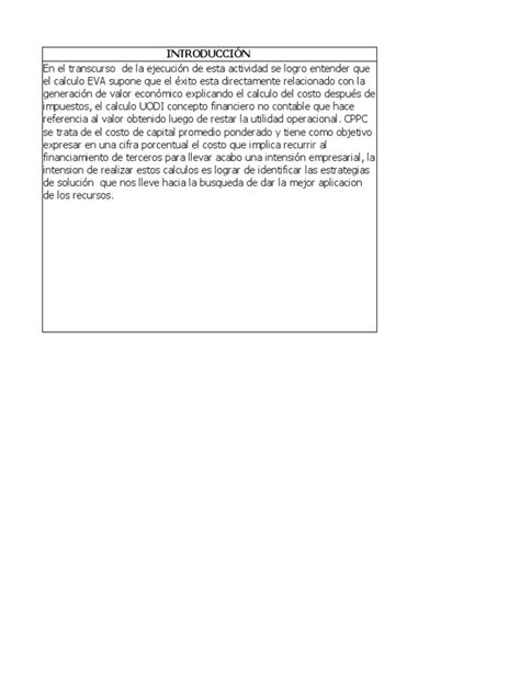 Actividad 6 Cálculo Y Análisis Del Uodi Capital De La Empres Cppc Y