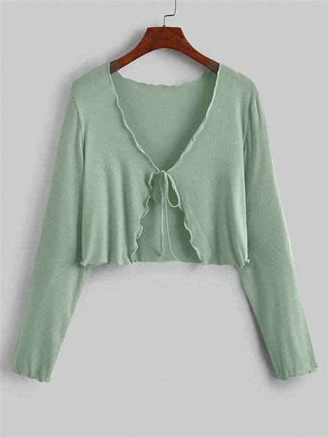 Plus Tie Front Lettuce Trim Tee Cute Casual Dresses Plus Size