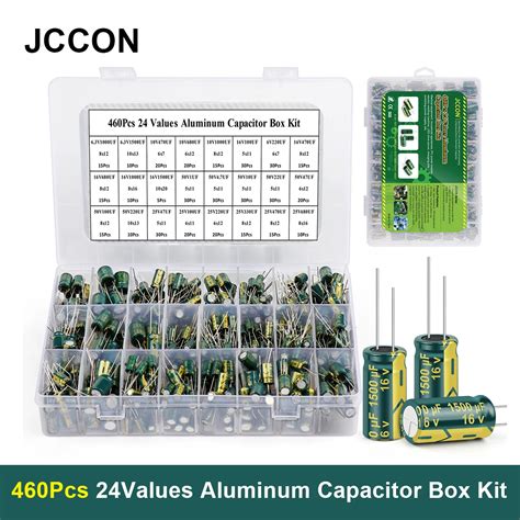 460pcs Box Capacitor Kit Jccon 1uf 1500uf 24values Aluminum
