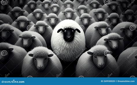 A Flock Of Sheep Ai Generative Stock Illustration Illustration Of
