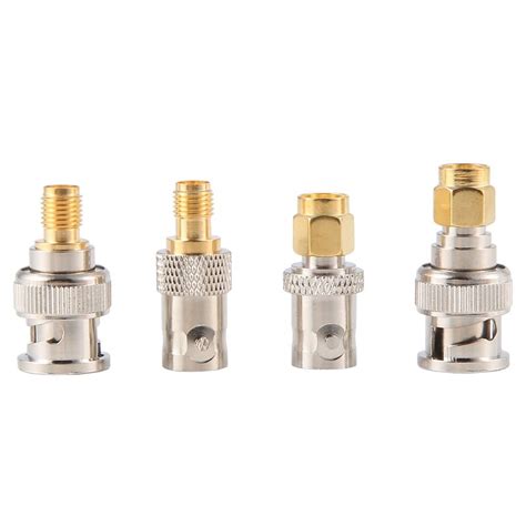 Ckepdyeh 4Pcs BNC To SMA Type Male Female RF Connector Adapter Test Converter Kit Set Connection