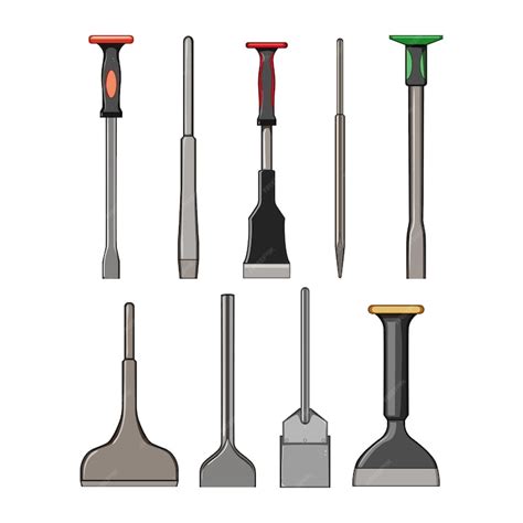 Premium Vector Brick Chisel Set Cartoon Vector Illustration