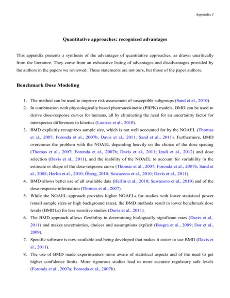 Appendix J Quantitative Approaches Recognized Advantages This