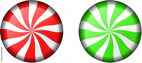 Christmas Round Candy Set Striped Peppermint Candies Caramel Without