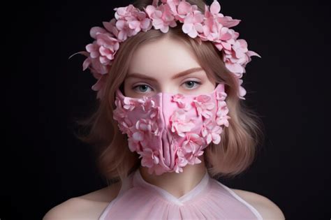 Premium Photo Fragrant Pink Flowers Mask Generate Ai