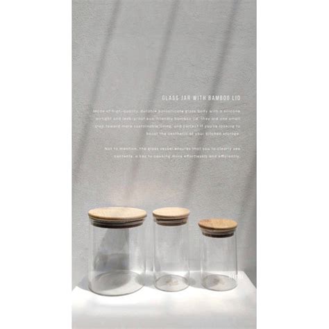 Jual Glass Jar Wooden Lid Toples Kaca Borosilicate Tutup Kayu 250ml