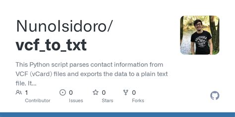 Github Nunoisidoro Vcf To Txt This Python Script Parses Contact