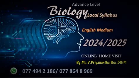 Biology Class English Biology Al Science Local Kandy
