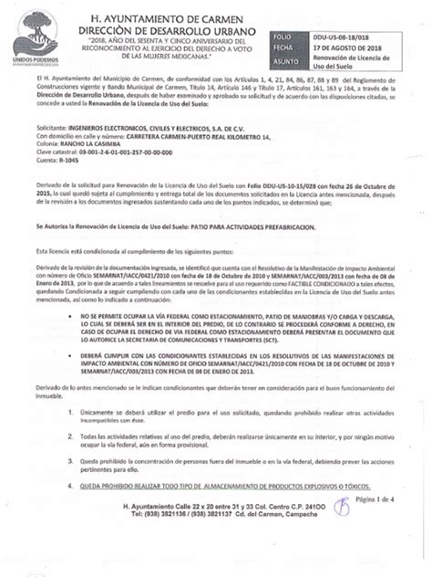 12 Licencia De Uso De Suelo 2018 Pdf