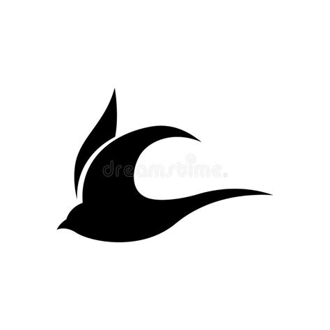 Simple Logo Template Design Silhouette Of A Martin Martlet Swallow
