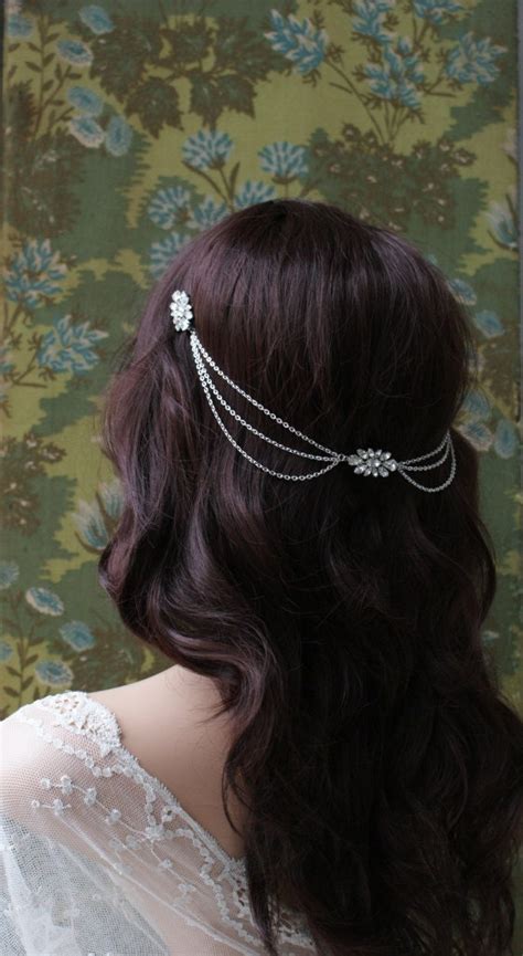 Gold Chain Headpiece Bohemian Bridal Hair Chain Gold Tone Etsy