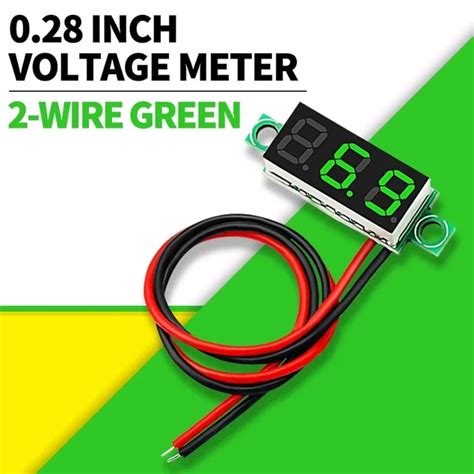 0 28 Inch Two Wire Three Wire DC LED Digital Display Voltmeter 0 100V 2
