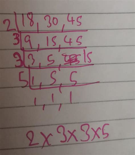 Determine The Lcm Of 18 30 And 45 Brainly In