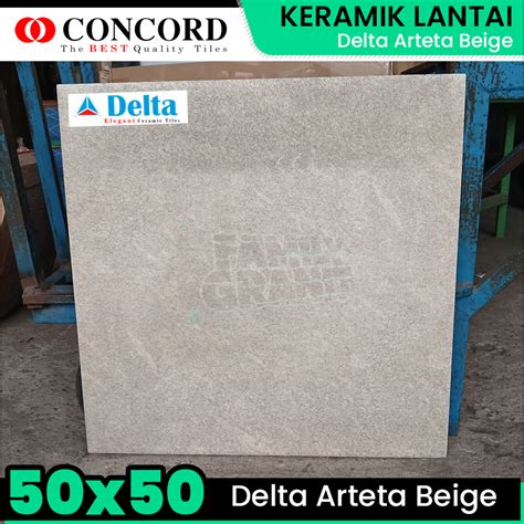 Jual Keramik Kasar 50x50 Concord Delta Arteta Beige Teras Garasi KW1