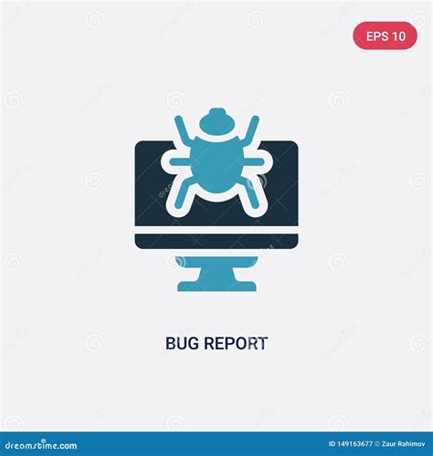 Two Color Bug Report Vector Icon From Programming Concept Isolated Blue Bug Report Vector Sign