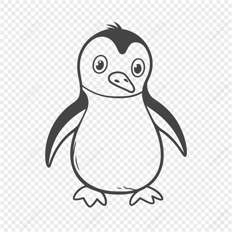 귀여운 펭귄 색칠 페이지 개요 스케치 드로잉 벡터두꺼운 선부리 Png 일러스트 무료 다운로드 Lovepik