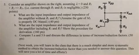 Solved Consider An Amplifier Shown On The Right Assuming Chegg Com