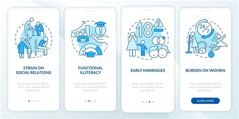 Premium Vector Social Effects Of Overcrowding Blue Onboarding Mobile App Screen