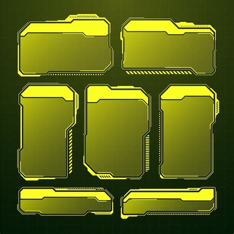 Premium Vector Yellow Futuristic Hud Ui Elements Scifi User Interface