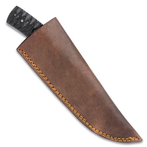 Timber Wolf Blacksmith Knife And Sheath Hammered