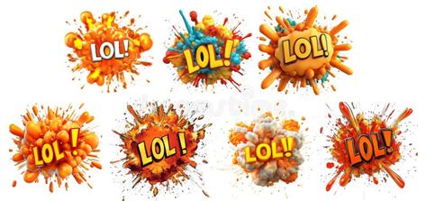 Pack Pack Comic Explosion With The Text Lol In Bold Typography Set