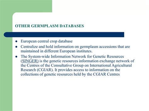 Germplasm Database Ppt