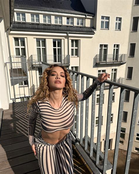 Rita Ora Braless Berlin Balcony Hot Celebs Home