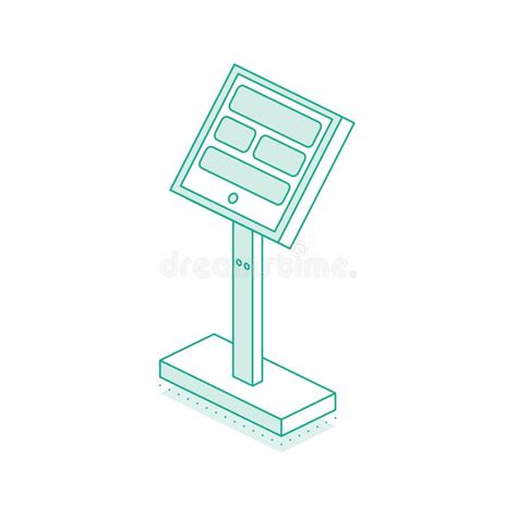 Isometric Interactive Kiosk Self Service Terminal In Subway Or On