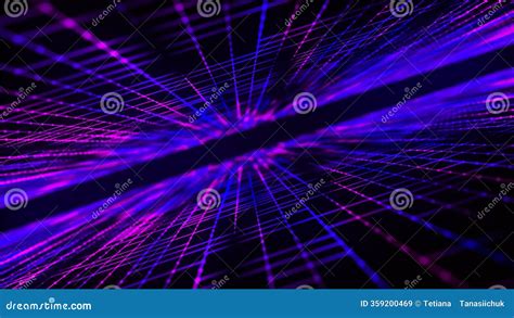 Abstract Wireframe Landscape Vector Perspective Grid On Dark Background Detailed Lines On