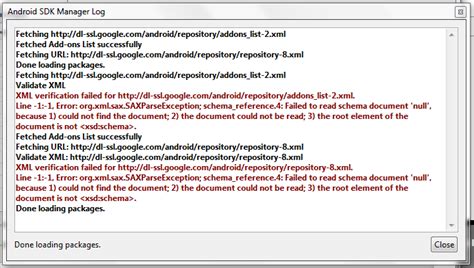 Xml Unable To Download Packages Via Android Sdk Manager Stack Overflow