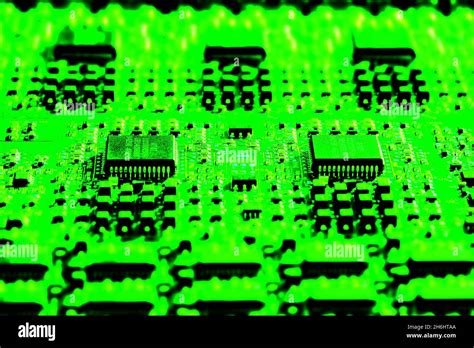 A Printed Circuit Board Photograph Colored And Processed Stock Photo Alamy