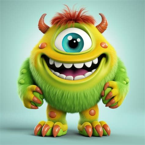 Un Lindo Monstruo Con Un Ojo Foto Premium