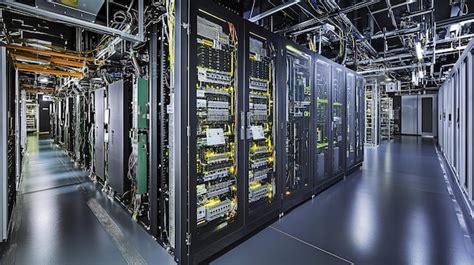 Modern Data Center Showcasing Rows Of Servers And Networking Equipment