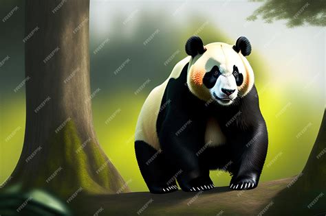 Premium Photo Giant Panda In Natural Habitat The Giant Panda Is
