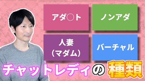 チャットレディ（ライブチャット）の種類 ノンアダ・バーチャル・人妻（マダム） Youtube