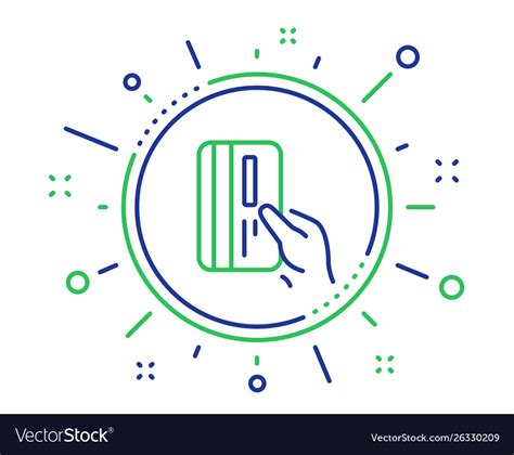 Credit Card Line Icon Hold Payment Royalty Free Vector Image