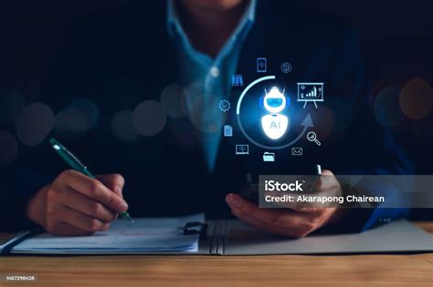 Chat Concept Ai Artificial Intelligence Businessman Using Technology Smart Robot Ai Enter