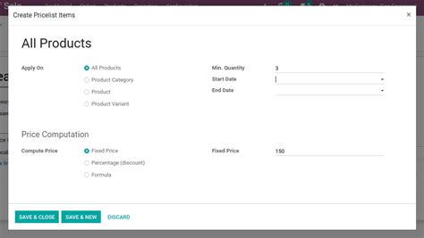 Odoo POS Price List