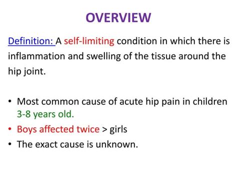 Transient Synovitis Pptx Bone And Joint Conditions Diseases And Conditions