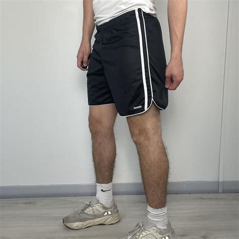 Vintage Reebok Mesh Shorts Black Size M Reebok Depop