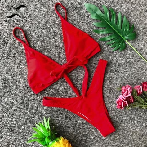 Bikinx Solid String Bathing Suit Extreme Sexy Swimwear Women Bathers