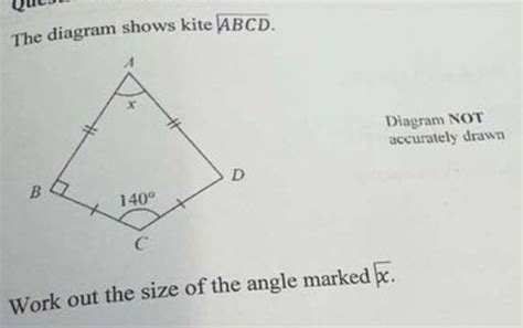 Solved Que The Diagram Shows Kite Encloselongdiv Abcd Diagram Not