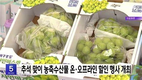 추석 맞이 농축수산물 온·오프라인 할인 행사 개최 전주mbc 240902 방송 Youtube