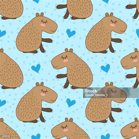 Kartun Capybara Lucu Ilustrasi Stok Unduh Gambar Sekarang Kapibara