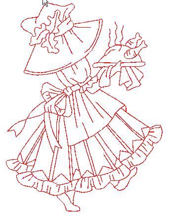 Redwork Monthly Sunbonnets Collection Redwork Monthly Sunbonnets Collection