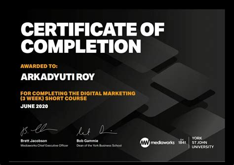 arkadyuti roy on linkedin received my certificate of completion from