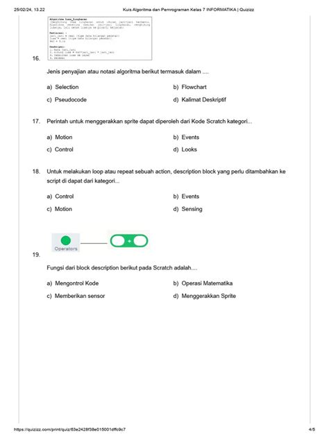 Kuis Algoritma Dan Pemrograman Pdf